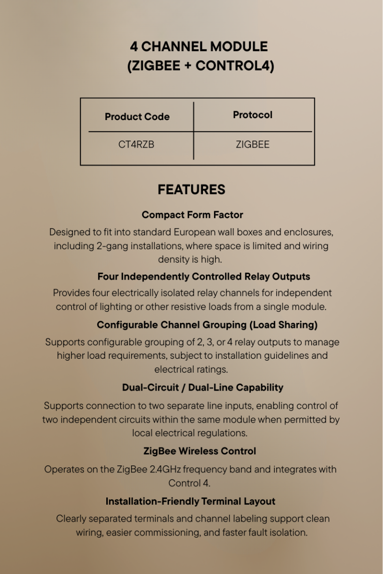 4 Channel Module(Zigbee + Control4) – Confio Technologies