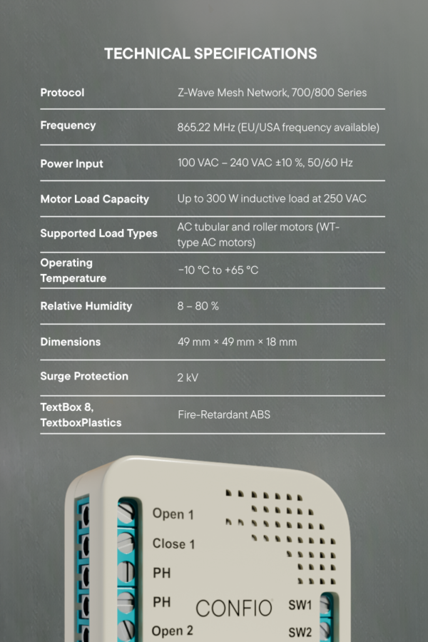 Dual Channel curtain module ( Z-Wave ) – Confio Technologies