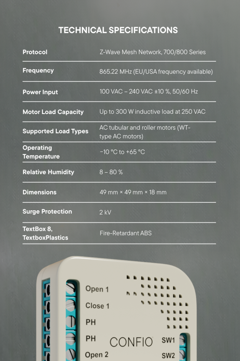 Dual Channel curtain module ( Z-Wave ) – Confio Technologies